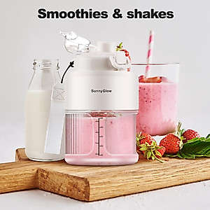 Personal size Blender, 500mL Personal Size Blender With Lid for Shakes and Smoothies with 10 Blades, 17oz Blender