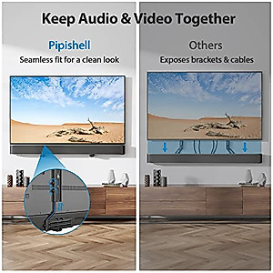 Pipishell Soundbar Mount, Adjustable Soundbar Bracket for Above or Below TV, Seamless Fit Most 23 to 80 Inch TV, Sound Bar Mount Hold up to 22 lbs