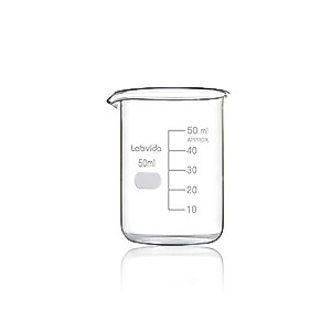 Labvida Upgrated 3 Size Low Form Beaker Set, 50ml 100ml 250ml, 3.3 Boro Glass Beakers with Printed Graduation, LVA017