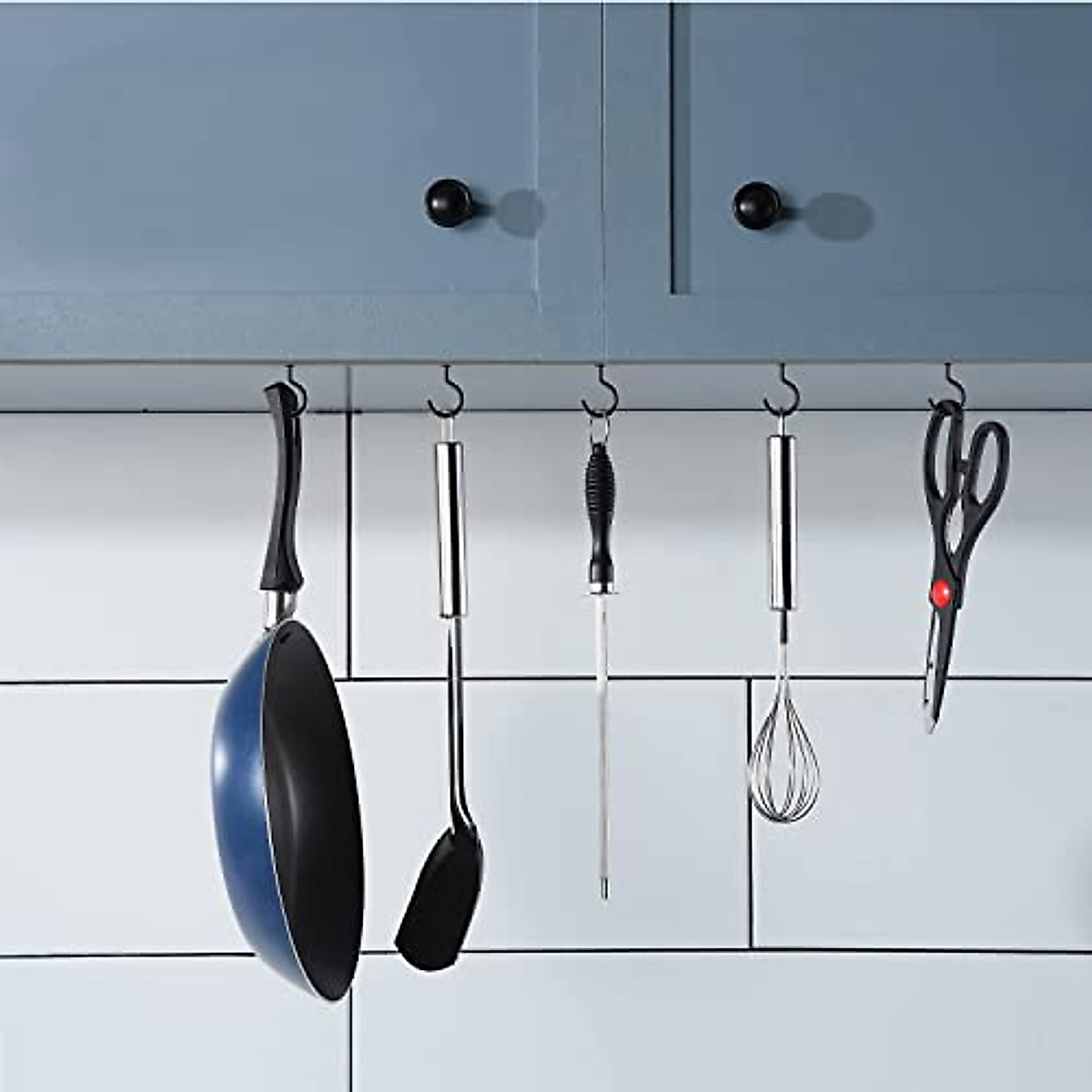 30 Pcs 3 inch Ceiling Hooks, Nickel Plated Metal Screw-in Cup Hooks, Black