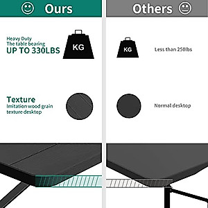 YITAHOME Picnic Table 6ft Heavy Duty Outdoor Picnic Table and Bench Resin Tabletop & Stable Steel Frame w/Umbrella Hole for Yard Patio Lawn Party Black