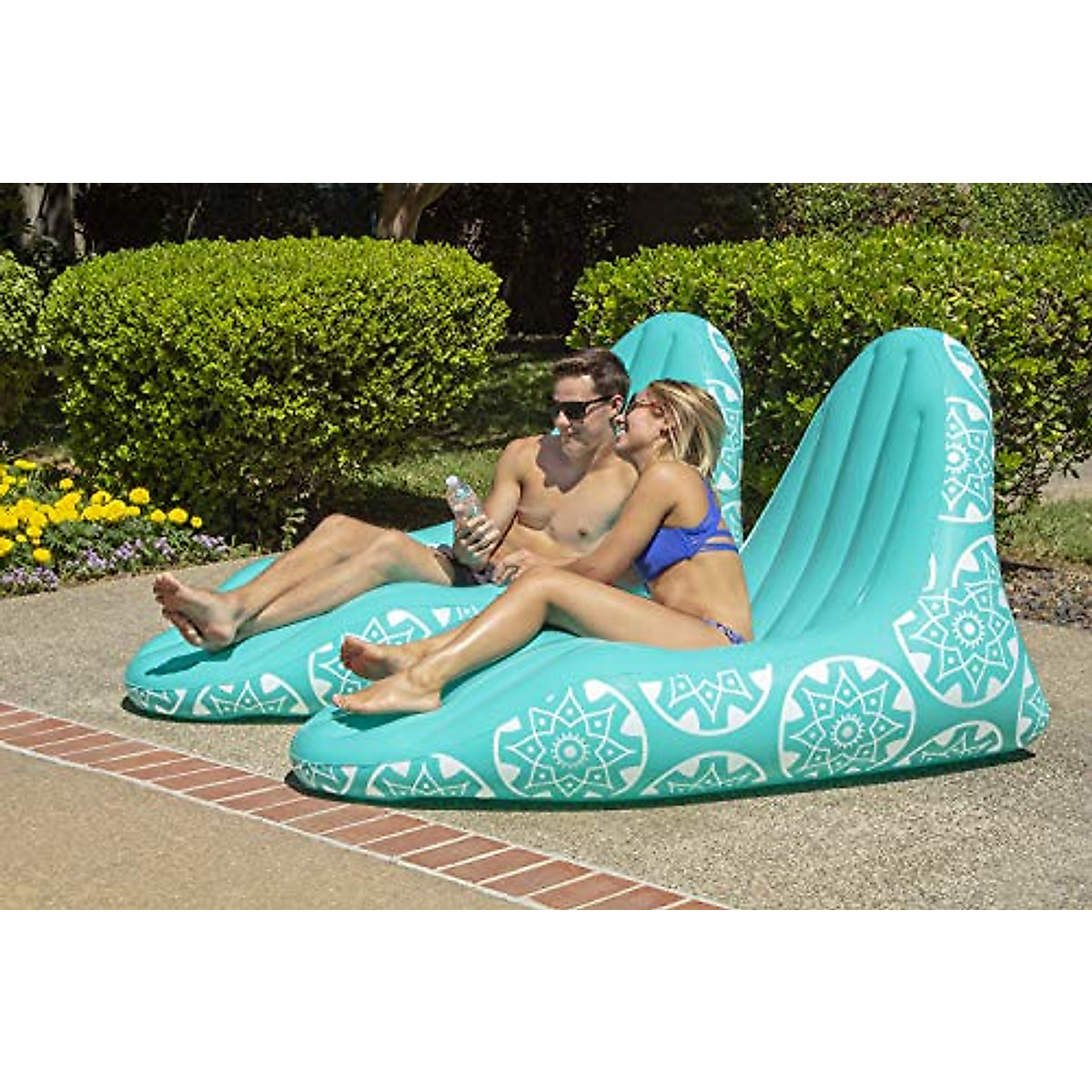 Poolmaster 85551 Imperial Lounge Deluxe Swimming Pool Float & Patio Furniture Multicolor