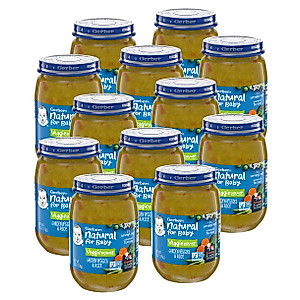 Gerber Natural for Baby 3rd Foods Veggie Power Baby Food Jar, Garden Veggies & Rice, Non GMO Pureed Baby Food with Advanced Texture for Crawlers, 6 oz (Pack of 12)