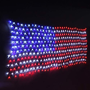 YULIANG LED American Flag Lights,6.5ft*3.2ft Waterproof American Flag Lights Outdoor for 4th of July Decorations,Independence Day,Memorial Day, Festival, Garden,Outdoor Christmas Decoration