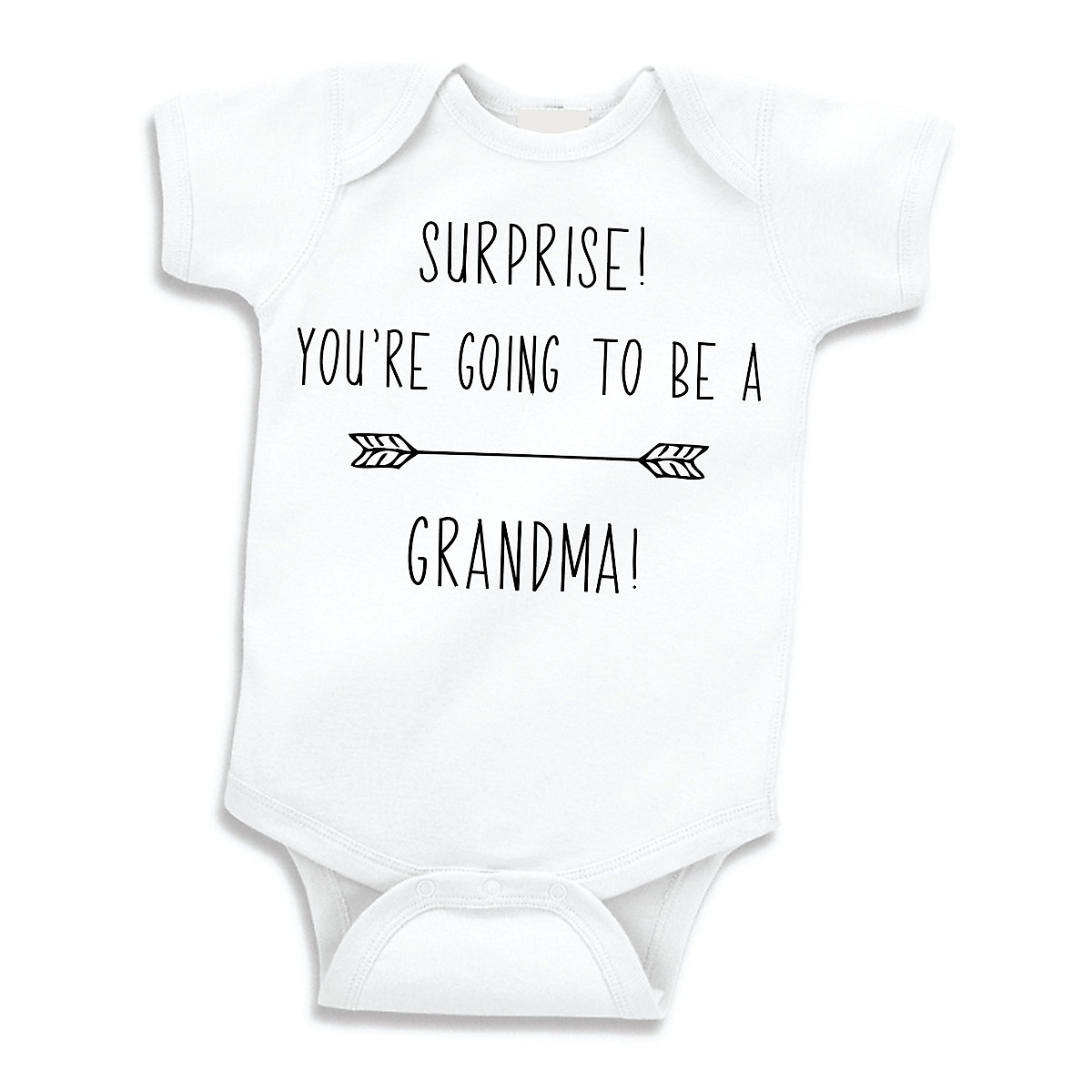 Bump and Beyond Designs Baby-Boys Surprise Pregnancy Announcement For Grandma, Newborn Leotard White, 0-3 Months