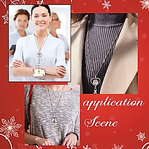 SUNNYCLUE 1 Box 12Pcs Lanyard Necklaces Badge Holder Necklace Winter Christmas Office Badge Lanyard ID Holders Name Tag Lanyards Breakaway for Women Teacher Stundent Nurse Christmas New Year Gift