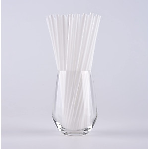 Perfect Stix Clear Jumbo Unwrapped Disposable Straws, Standard Size 7.75 x 0.23". Clear Color, Medium, Pack of 1000CT