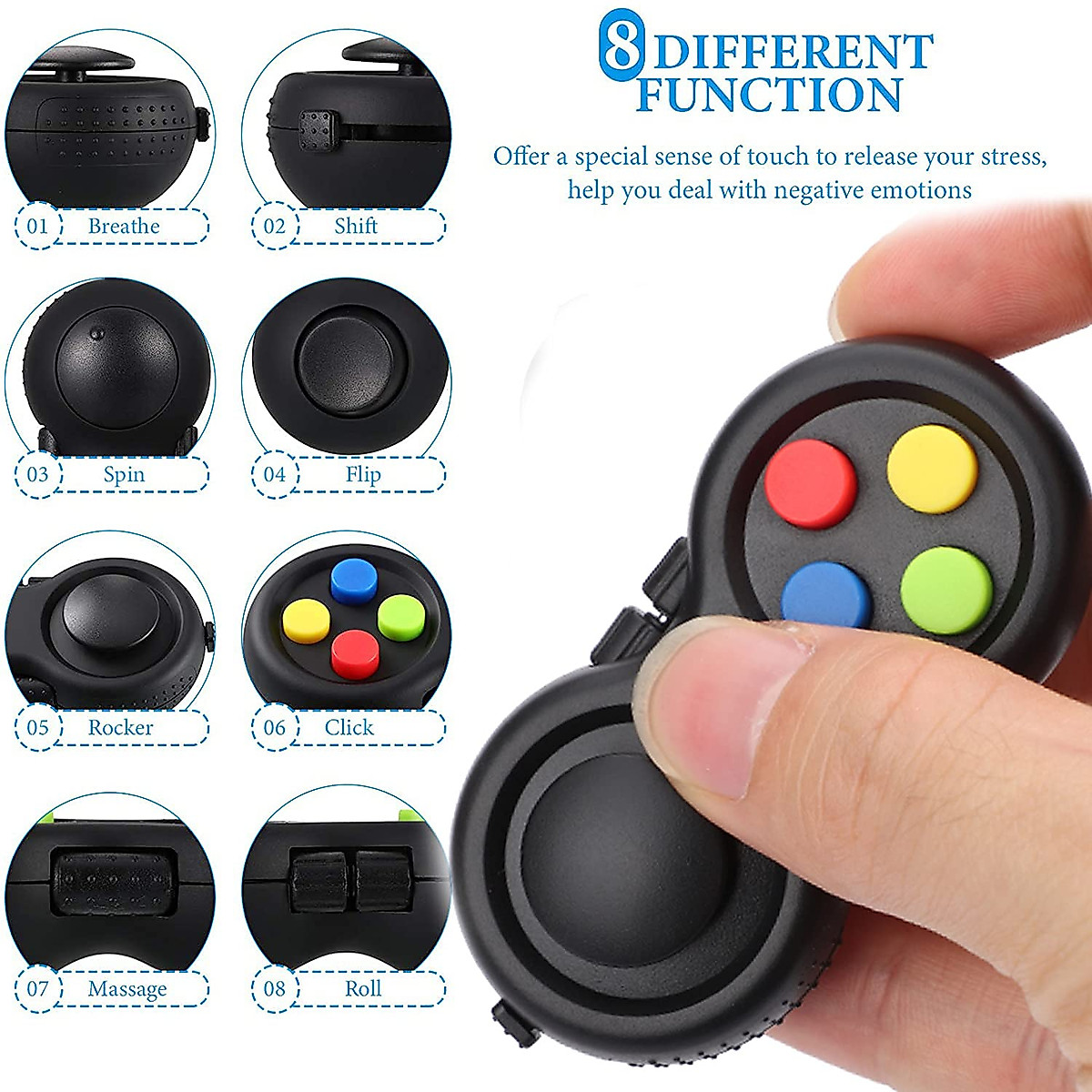 Cool Pop Fidget Toys Set, Fidget Pad Controller, Infintiy Cube, Pop Bubble, Sprocket Chain Gadget, Sensory Anti Anxiety Stress Relief Silicone Desk Toys,Party Favours Gifts for Kids Adults (4 Pack)