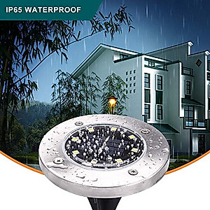 Solar Lights for Landscape Outdoor Garden, LEFYR 4 Pack 8 LED Solar Ground Lights Bright IP65 Waterproof Backyard Landscape Lighting Solar Powered Disk Natural Spotlight for Lawn Pathway Yard Driveway