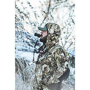 First Lite Men’s Origin Hoody - Lightweight Fleece Insulated Camo Hunting Fleece Pullover - First Lite Typha - Medium
