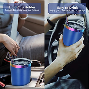 Icesip 8pack 20oz Tumbler with Lid And Straw,Stainless Steel Vacuum Insulated Mug,Double Wall Durable Powder Coated Coffee Cup for Cold & Hot Drinks,Insulation Travel Tumblers Cups