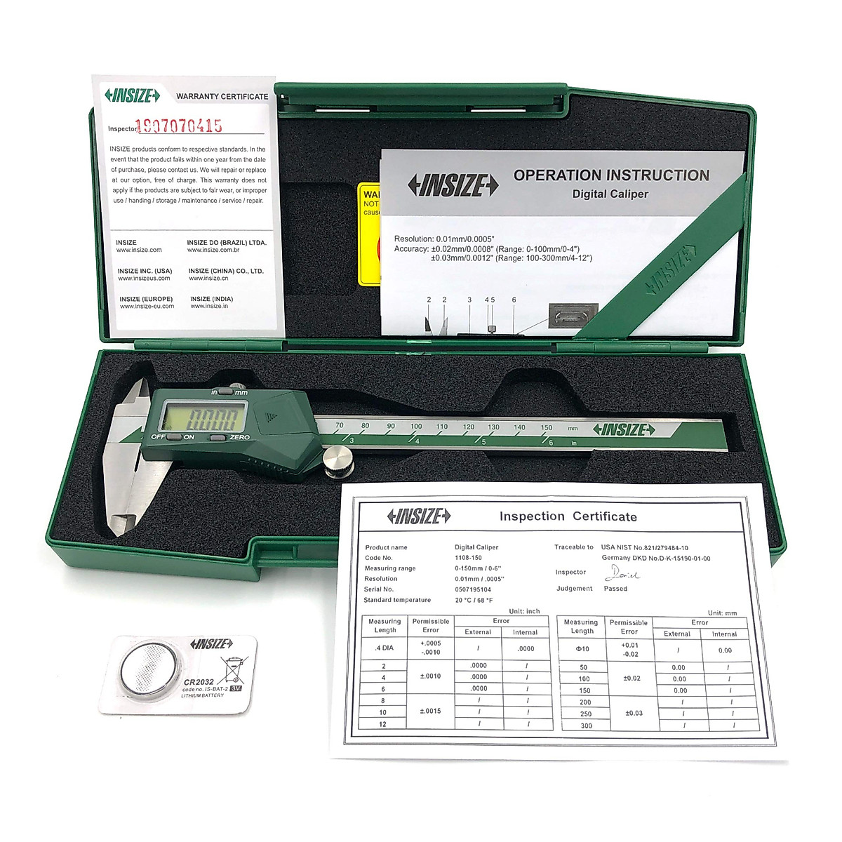 INSIZE 1108-150 Electronic Caliper, 0" - 6"