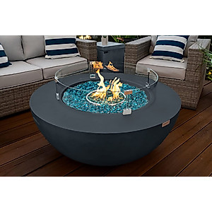 AKOYA Outdoor Essentials 42" Outdoor Propane Gas Fire Pit Table Bowl in Gray (Caribbean Blue)