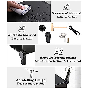 Homywish Cube Storage Organizer 6-Cube Closet Storage Shelves with Wooden Hammer DIY Closet Cabinet Room Storage Bookshelf Plastic Square Organizer Shelving for Home, Office, Bedroom, Black…