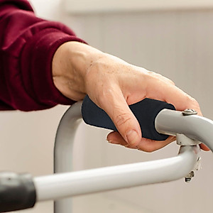 2 Pack Walker Hand Grips Cover, Coldairsoap Walker Cushion Hand Grips For Rolling Wheelchair, Elderly Grippers, Rollator Handle (black)