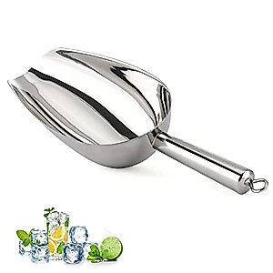 Ice Scoop for Freezer,Stainless Steel Ice Scoop for Ice Machine,Small Metal Ice Scoop for Ice Maker Kitchen Bar Party Wedding,Heavy Duty,Dishwasher Safe,8 OZ Utility Metal Scoop