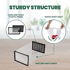 WALL QMER Clear Shoe Boxes, For AJ Shoes, 6 Pack, Stackable, Crystal Clear Shoe Storage, Easy to Assemble, Sturdy, Versatile Shoe Organizer