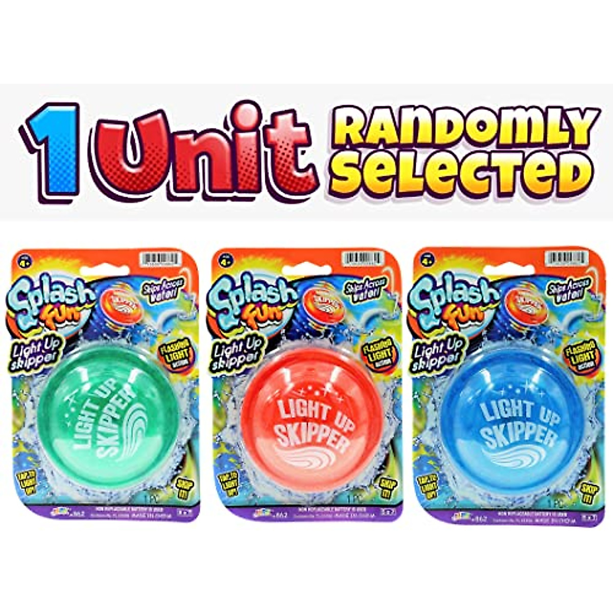 JA-RU Light Up Water Skipper Disc (1 Disc Toy) Water Hopper Bouncing Ball for Kids & Adult. Fun Summer Beach, Lake, & Swimming Pool Toys & Accessories. Outdoor Games. Easter Basket Stuffers. 862-1p
