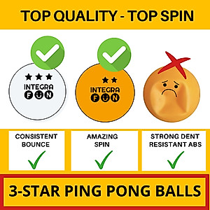 Ping Pong Paddle Set - 4 Wood Ping Pong Paddles - Ergonomic Grip - 8 Tournament Table Tennis Balls - Paddle Case - Professional/Casual Play - Portable Table Tennis Set .- Family Table Games