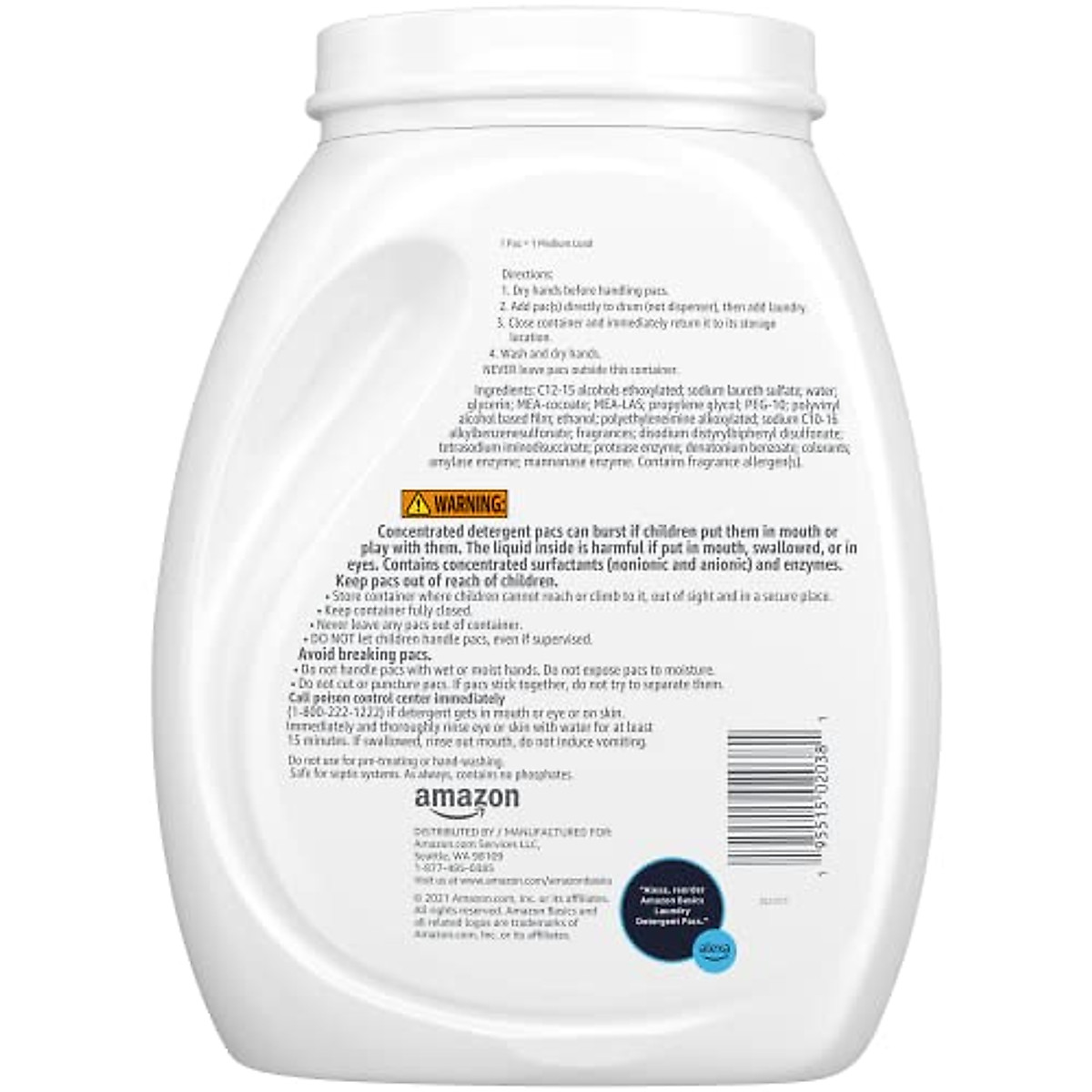 Amazon Basics Laundry Detergent Pacs, Fresh Scent, 120 Count (Previously Solimo)