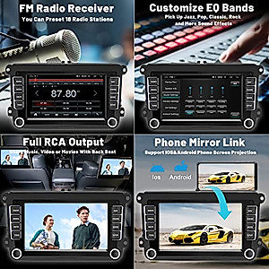 【2+32GB】 Android Car Stereo for VW Passat Golf Polo Jetta Radio, Hikity 7'' Touch Screen in Dash GPS Navigation Bluetooth Car Audio Receiver Support WiFi Mirror Link FM Radio SWC+ Backup Camera