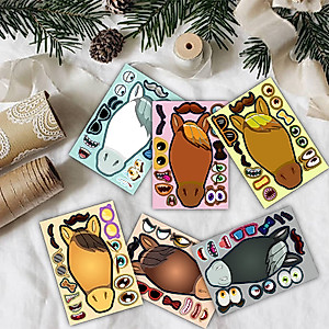 30pcs Kids Birthday Party Favors Stickers - Make Your Own Horse Stickers, Spirit Horse Toy Stickers for Kids Birthday Party Game Activities Decrations