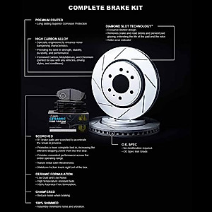 R1 Concepts Rear Brakes and Rotors Kit |Rear Brake Pads| Brake Rotors and Pads| Euro Ceramic Brake Pads and Rotors|fits 2008-2020 Subaru Impreza, WRX, WRX STI