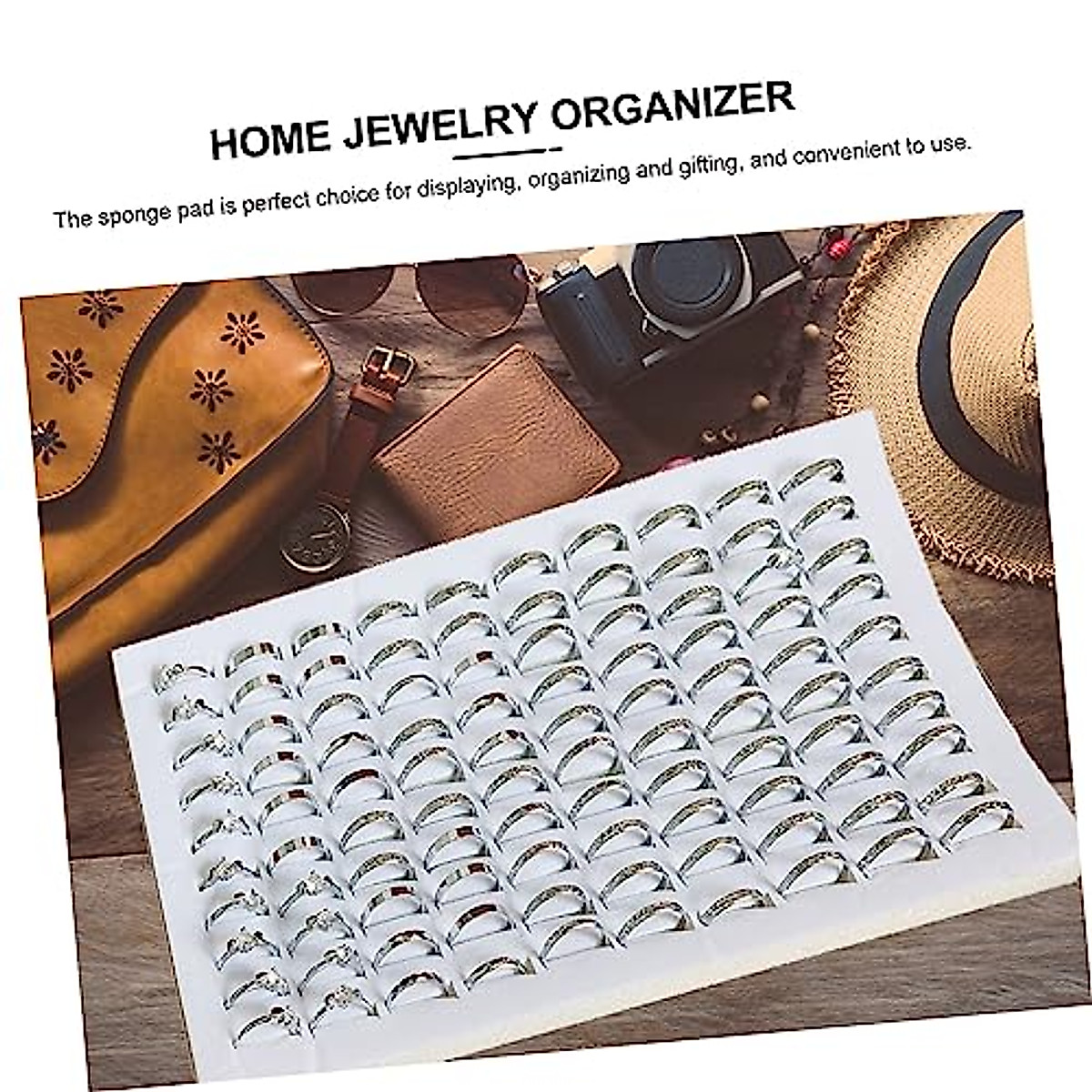NOLITOY 16 Pcs Box Jewelry Box Pad Jewelry Stand Jewelry Insert Pad Jewelry Insert Mat Jewelry Display for Selling Jewelry Holder Jewelry Showcase Pads White Ring Sponge Jewelry Rack