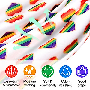Cosweet Gay Pride Headbands - Moisture-wicking Milk Silk Rainbow Sweatbands, Highly Elastic LGBTQ Hair Accessories for Men Women Adults Pride Parade Festival Party (2 Pack, Rainbow Flag Style)