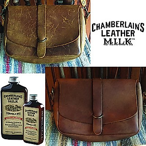 Leather Milk Conditioner and Cleaner for Furniture, Cars, Purses and Handbags. All-Natural, Non-Toxic Conditioner Made in the USA. Leather Care Liniment No. 1. 2 Sizes. Includes Premium Applicator Pad