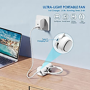 MKG Foldable Neck Fan, Personal Portable Neck Fan, 3 Speeds Wind Flexible Hose 360° Adjustable, Hands Free Bladeless Fan for Outdoor Sport Hiking Camping Office Home Kitchen