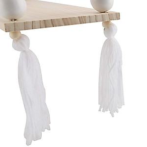 Hanging Wood Floating Shelves Nordic Wall Hanging Shelf Swing Wall Storage Shelf for Living Room Bedroom, [White Gray]