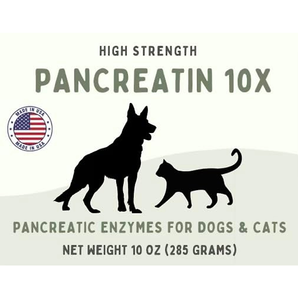 Pancreatin 10X - Pancreatic enzymes for Dogs and Cats (Made in USA) High Strength | Low Odor |10oz (285g)