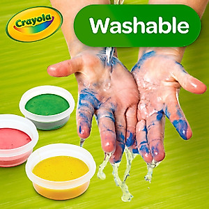 Crayola Spill Proof Paint Set (8ct), Washable Toddler Paint Kit, with Activity Pages, Kids Paint Brushes, Paint Pots, Ages 3+