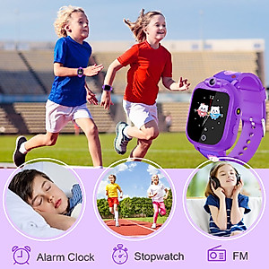 PROGRACE Kids Watch Girls Gift - Kids Watch Toddler Watch with Games 90° Rotatable Camera Music Alarm Pedometer Calculator Touch Screen Digital Wrist Watch Gifts for 4-12 Years Old
