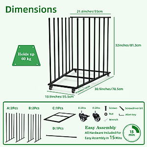 Art Storage Rack,Canvas Storage for large canvases up to 57 inches,Art Print Display Rack,Art Storage Rack With Caster Wheels for art shows,vendors,large framed art,Canvas Board,Panel,Drawing Board