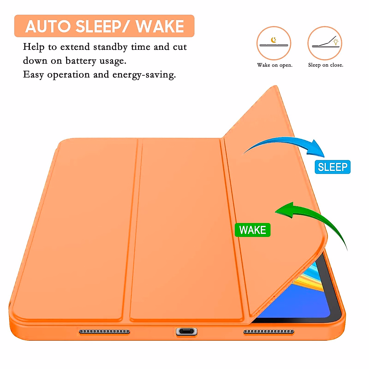FS FANSONG Case for iPad Pro 12.9 Inch Case 2022/2021/2020/2018(6th/5th/4th/3rd Gen) with Pencil Holder Support Touch ID Trifold Stand Smart Cover