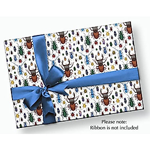 Stesha Party Insect Gift Wrap, Bug Birthday Present Wrapping Paper - 30 x 20 Inch (3 Sheets)