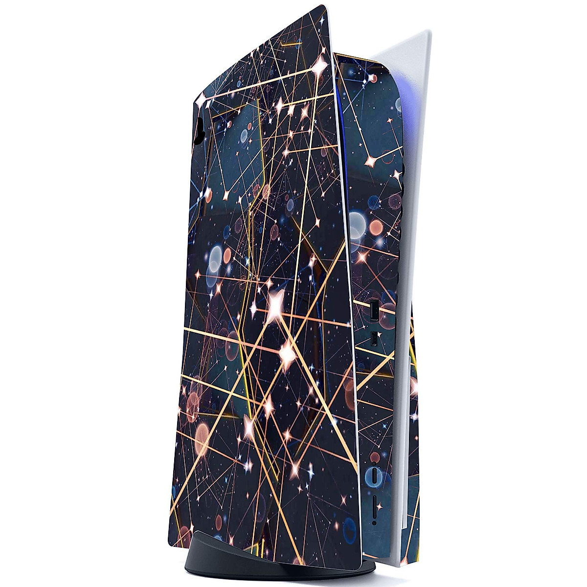 PlayVital Galaxy Geometric Full Set Skin Decal for ps5 Console Disc Edition, Sticker Vinyl Decal Cover for ps5 Controller & Charging Station & Headset & Media Remote