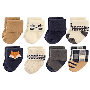Hudson Baby baby boys Cotton Rich Newborn and Terry Casual Socks, Forest, 0-6 Months US