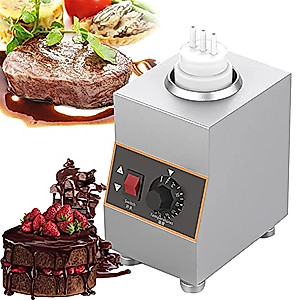 Commercial Food Sauce Warmer, 30~85℃ Temp Adjustable Cheese Warmer with 650ml Sauce Bottle, Electric Chocolate Jam Warmer for Hot Fudge Cheese Caramel