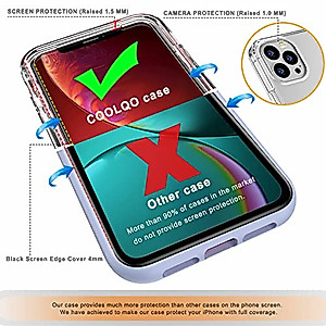 COOLQO Compatible for iPhone 13 Pro Case 6.1 Inch, with [2 x Tempered Glass Screen Protector] Clear 360 Full Body Protective Coverage Silicone 14 ft Drop Military Grade Shockproof Phone Cover