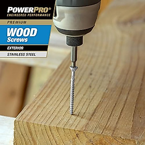 Power Pro Premium 305 Stainless Steel Wood Screws (#9 x 2") - 5lb Box
