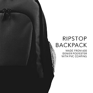 Augusta Sportswear Ripstop Backpack, One Size, Black/Black