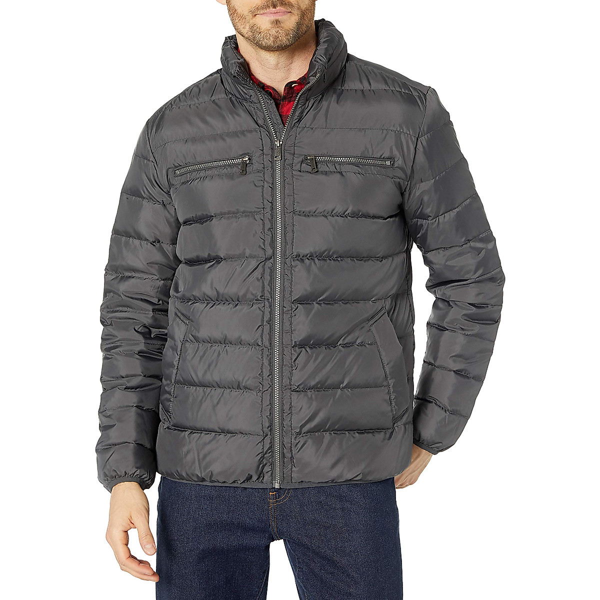 Cole Haan Signature Men's Packable Down Jacket, grey, X-Large