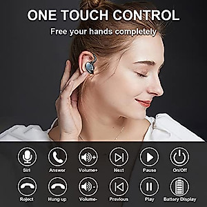 Wireless Earbud, Sport Bluetooth 5.1 Headphones Wireless Earphones in Ear Noise Cancelling Bluetooth Earbud with Mic, IP7 Waterproof 48H Deep Bass Sports Earhooks Headset for Running Gym[2022 New]