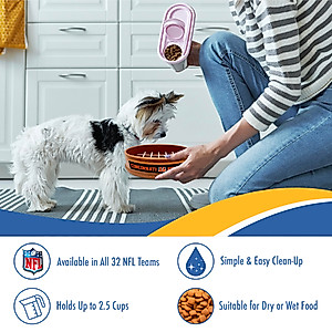 NFL Super-Bowl - Cincinnati Bengals Slow Feeder Dog Bowl. Football Design Slow Feeding Cat Bowl for Healthy Digestion. Non-Slip Pet Bowl for Large & Small Dogs & Cats