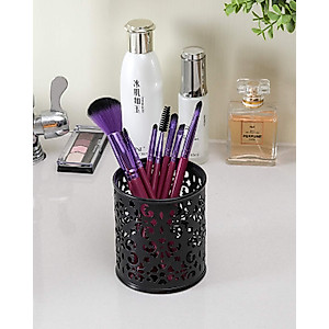 EasyPAG Metal 2-Piece Pen Holder Set Desk Accessories & Workspace Organizers for Classroom, School & Office,Black