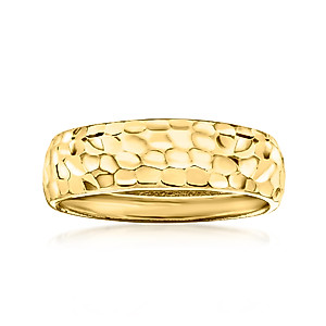 Canaria 10kt Yellow Gold Groove-Pattern Ring. Size 9