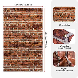 Brick Wall Backdrop, Brick Wall Party Backdrop Door Curtains for Halloween Party, Christmas, Birthday Gifts, Outdoor and Indoor Photo Props Brick Wall Decoration, Yellow